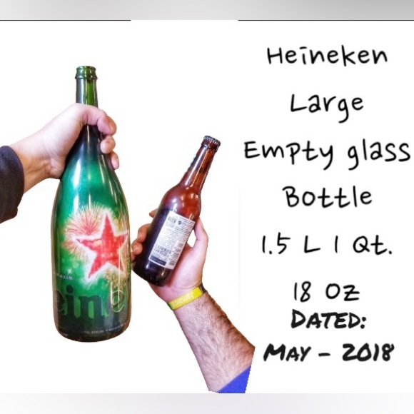 Heineken | Accents | Heineken Large Empty Glass Bottle 5 L 1 Qt 18 Oz ...
